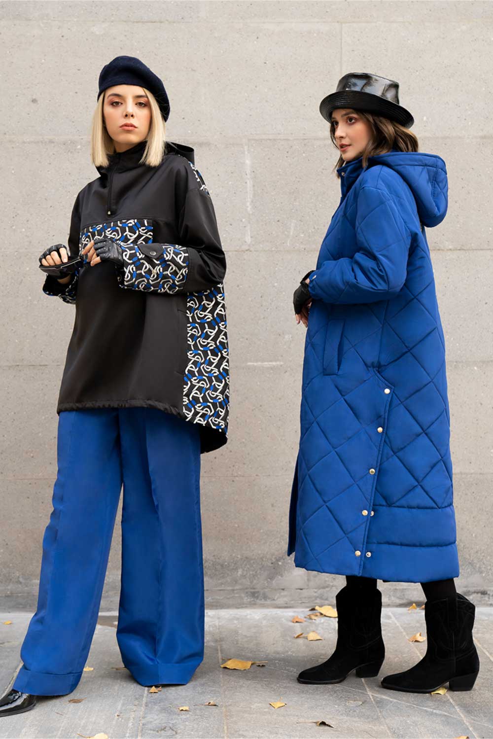 Black swing rain coat with hood – embroidered chain pattern on cuffs ...